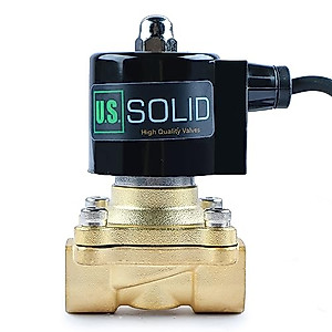 U.S. Solid 1/2" Brass Electric Solenoid Valve Underwater 110V AC Normally Closed VITON IP67 Air Non-potable Water Oil Fuel