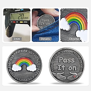 5 Pcs Rainbow Kindness Token Appreciation Coin Pass It on Gift