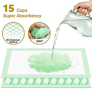 MIZOK Cat Pads 16.9x11.4in Refills for Litter Box, 6-Layer Leak-Proof Super Absorbent Up to 15-Cup Green Tea Odor-Control, Disposable (30 Counts)