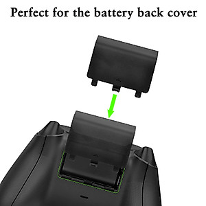 4 Pack Replacement Battery Cover Door Compatible with Xbox One, One S, One X Controller, Battery Back Shell Repair Part Compatible with Xbox Wireless Controller (Black, White)
