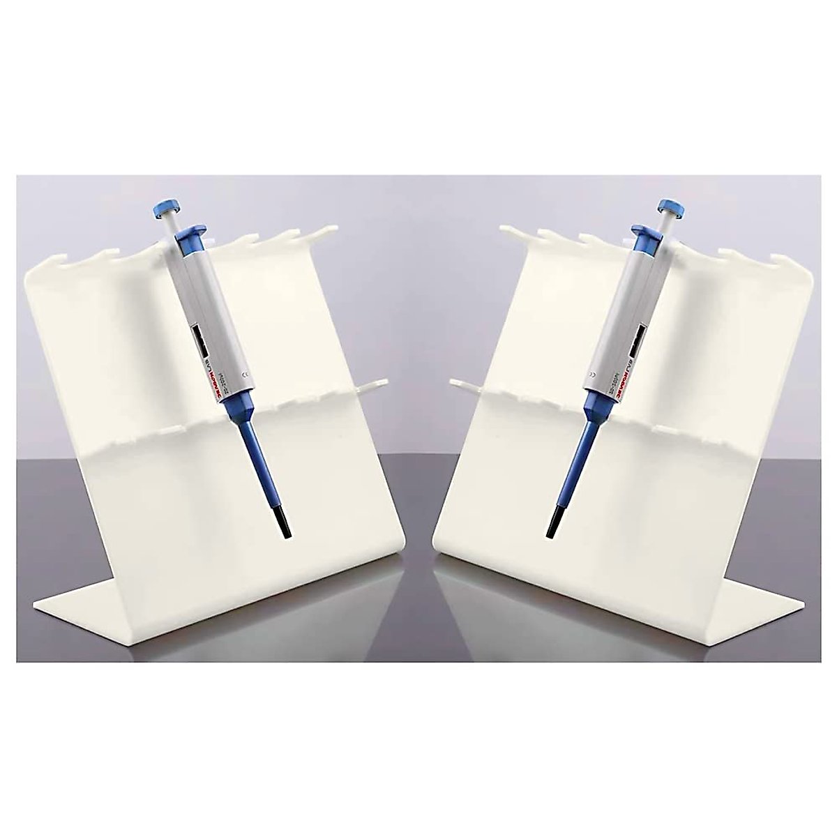 2pcs Pipettor Stand，Laboratory Pipette Stand ，Plastic Pipette Rack Hold up to 6 Pipettors (Doesn't Include Pipettors)