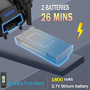 MOCVOO Drone With 1080P Camera Adults Beginners Kids, Foldable RC Quadcopter, Toys Gifts, FPV Video, 2 Batteries, Carrying Case, One Key Start, Headless Mode, Waypoints fly, 360 Degree Flips, A-Black