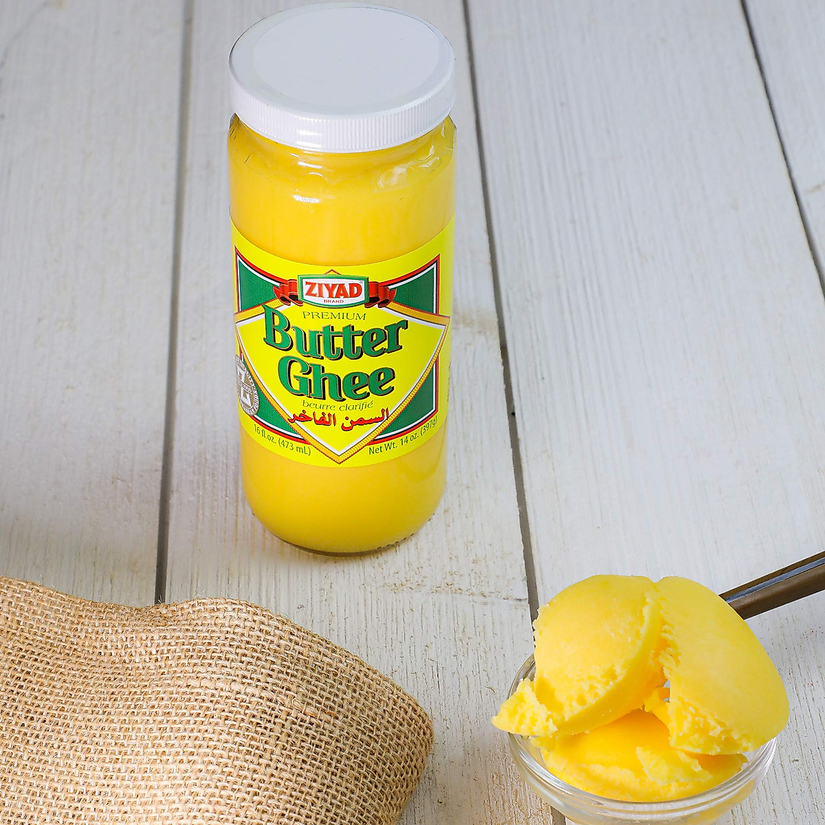 Ziyad Brand Butter Ghee, Clarified Butter, Perfect High Heat Cooking, Roasted Vegetables, Sautées, Hot Drinks (Chaider) and Finishing Oil! 16 oz