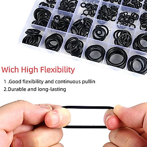 400 Pcs Rubber O-Rings Assortment Kit, 24 Sizes Rubber O-Ring Sealing Seal Assortment Set for Faucet, Hose, Automotive Repair, Plumbing, Gas, O Rings Kit