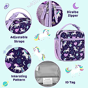 Choco Mocha 17 inch Purple Unicorn Backpack + Lunch Bag + Pencil Bag
