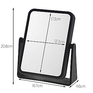 Danielle Magnifying Vanity Makeup Mirror Rectangular Soft Touch Finish with 7X Magnification and 360 Swivel, Black