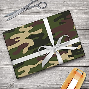 GRAPHICS & MORE Green Camouflage Gift Wrap Wrapping Paper Rolls