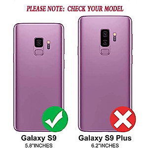 AYMECL for Galaxy S9 Case,Samsung S9 Case with 3D Curved HD Screen Protector[2 Pack],Military Grade Double Shockproof with Kickstand Protective Case for Samsung Galaxy S9-Purple