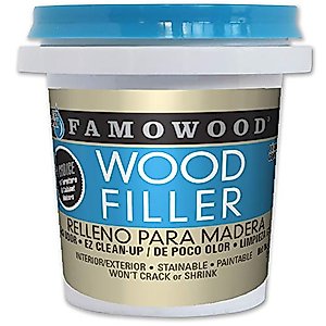 FamoWood 40042112 Latex Wood Filler - 1/4 Pint, Cherry/Dark Mahogany