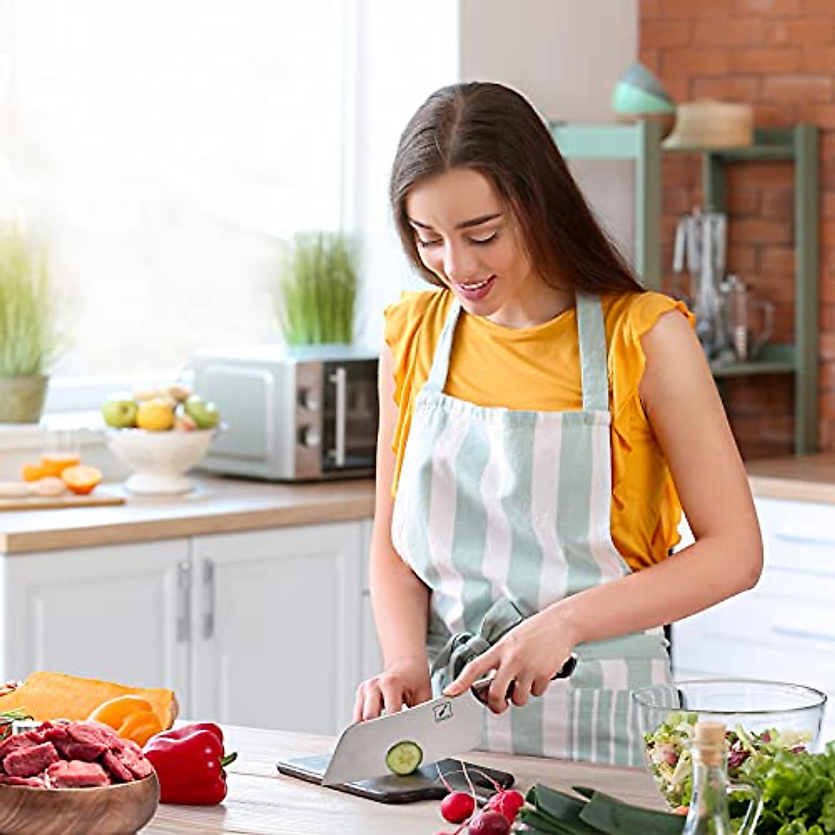 imarku Cleaver Knife, 7-inch Meat Cleaver German High Carbon Stainless Steel Chopping Knife with Ergonomic Handle and Gift Box,Multipurpose Chinese Chef's Knife,Chinese Cleaver for Kitchen&Restaurant