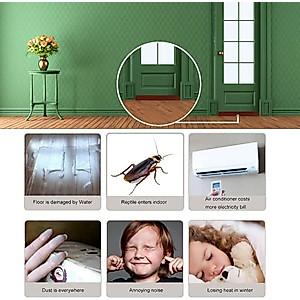 Door Draft Stopper Under Door Draft Blocker Insulator Door Sweep Weather Stripping Noise Stopper Strong Adhesive 2" Width x 39" Length (Brown)