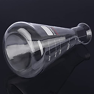 stonylab Glass Wide Mouth Erlenmeyer Flask, 1000 ml Borosilicate Glass Erlenmeyer Flask with Heavy Duty Rim, 1 Pack