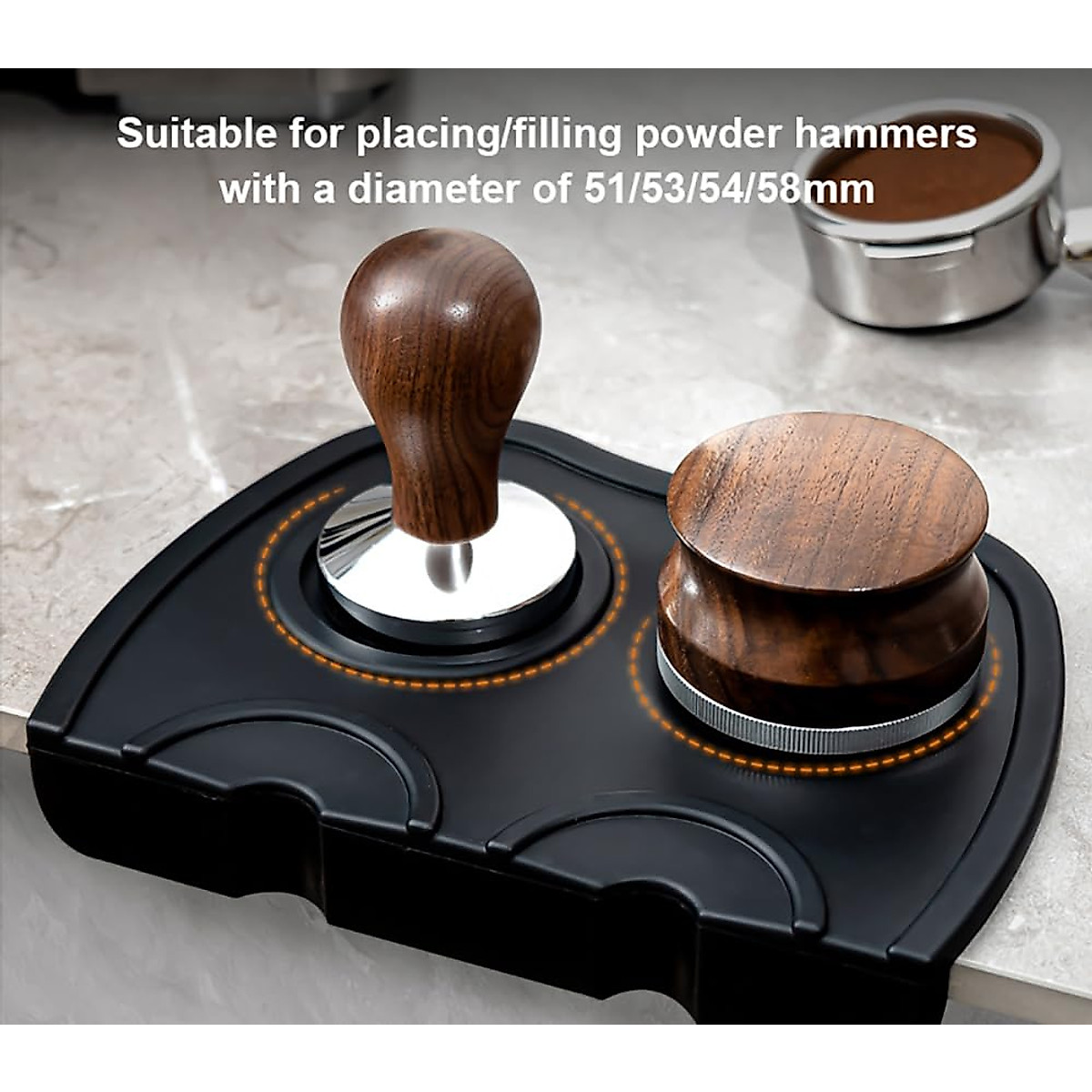 Espresso Tamping Mat Coffee Tamper - Coffee Tamper Mat for Espresso Machine Accessories, Food Safe Silicone Espresso Tamper Mat for Protect Counter (Large)