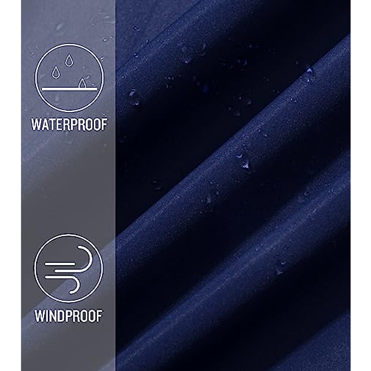 SaphiRose Kids Rain Jacket Waterproof Raincoat Mesh Lined Coat with Removable Hood for Boys Girls (Navy,8-9 years)