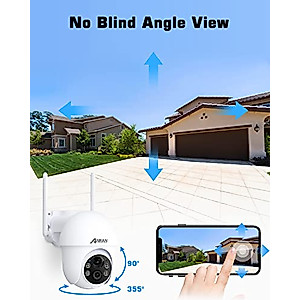 ANRAN Security Camera Wireless Outdoor with 360° View, Solar Outdoor Camera with Smart Siren (Q01-5MP)