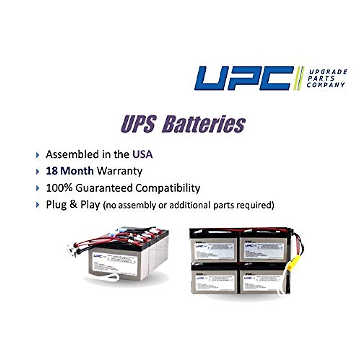 UPC UPGRADE PARTS COMPANY RBC7-UPC Replacement Battery for APC Smart-UPS Models: SMT1500, SMT1500US, SUA1500, SUA1500US, SU1400, SUA750XL, SUA1000XL