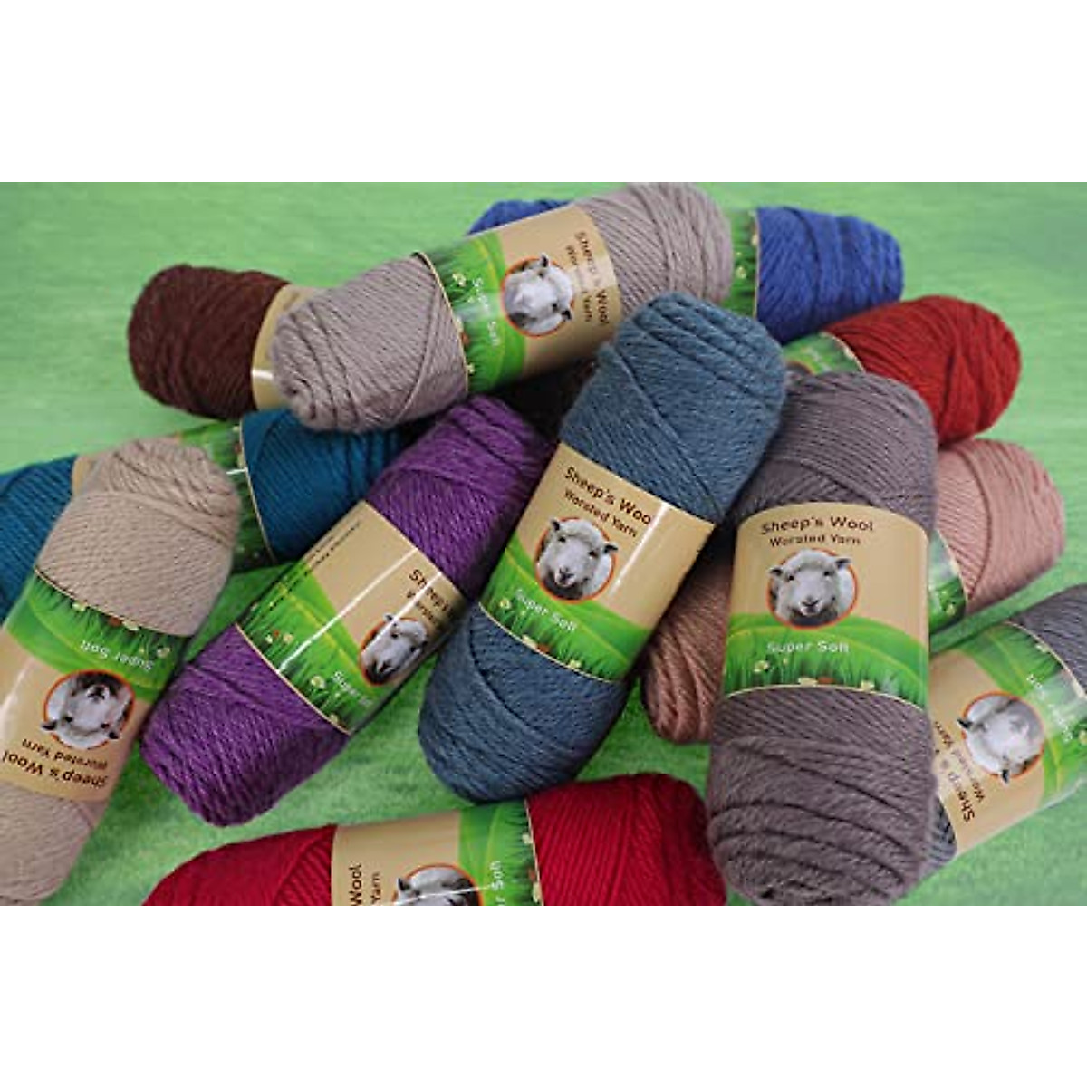 3-Pack Sheep’s 50% Wool Worsted Yarn for Knitting and Crocheting 10.5 oz, 495 Yards Imported (Black 13)
