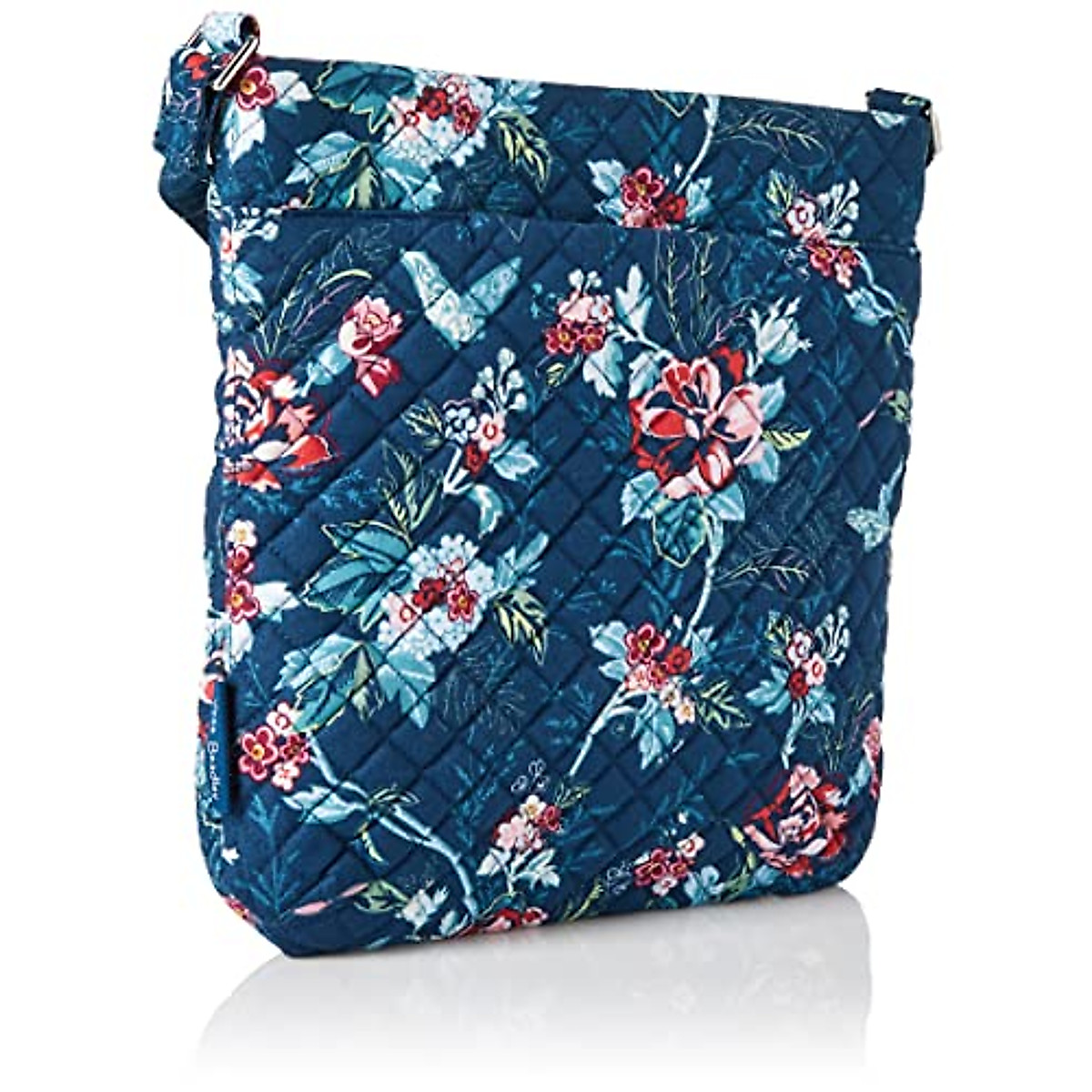 Vera Bradley Women's Cotton Triple Zip Hipster Crossbody Purse, Rose Toile - Recycled Cotton, One Size