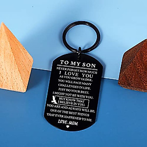 Teen Boys Gift Ideas Son Gifts from Mom Inspirational Keychain for Him Son-in-Law Stepson Birthday Christmas Stocking Stuffers for Teens Valentines Day Gifts for Kids Graduation Gifts Back to School