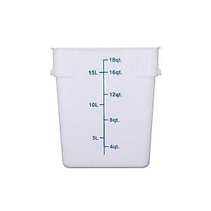 CenPro 29A-060 Square Food Storage Container - 18 Qt. Capacity - White - NSF