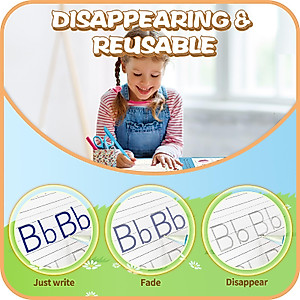 Learn-Journey Magic Practice Copybook for Kids, Reusable Writing Practice Book for Kids, Reusable Copybook Preschool for Kids Age 3-8 ​Calligraphy(5 Books with Pens)