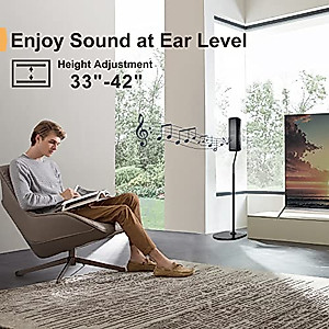 Maozhren Adjustable Stand for Bose Speaker Stands, for Bose OmniJewel Lifestyle 650, Surround Speaker 700, Floor Speaker Stand for Bose OmniJewel Floor Stand, with OmniJewel Bracket, Black (Pack of 2)