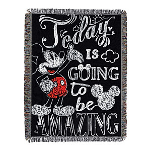 Disney's Mickey Mouse, "Amazing Day" Woven Tapestry Throw Blanket, 48" x 60", Multi Color
