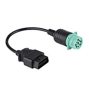 OBD2 Scanner Cable 9 Pin to 16 Pin Adapter Diagnostic Scanner Cable for Cummins Engine