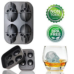 Bahoki Essentials Ice Molds - Silicone Ice Cube Tray With Lid - Easy Fill and Release Ice Maker - Great for Parties and Events