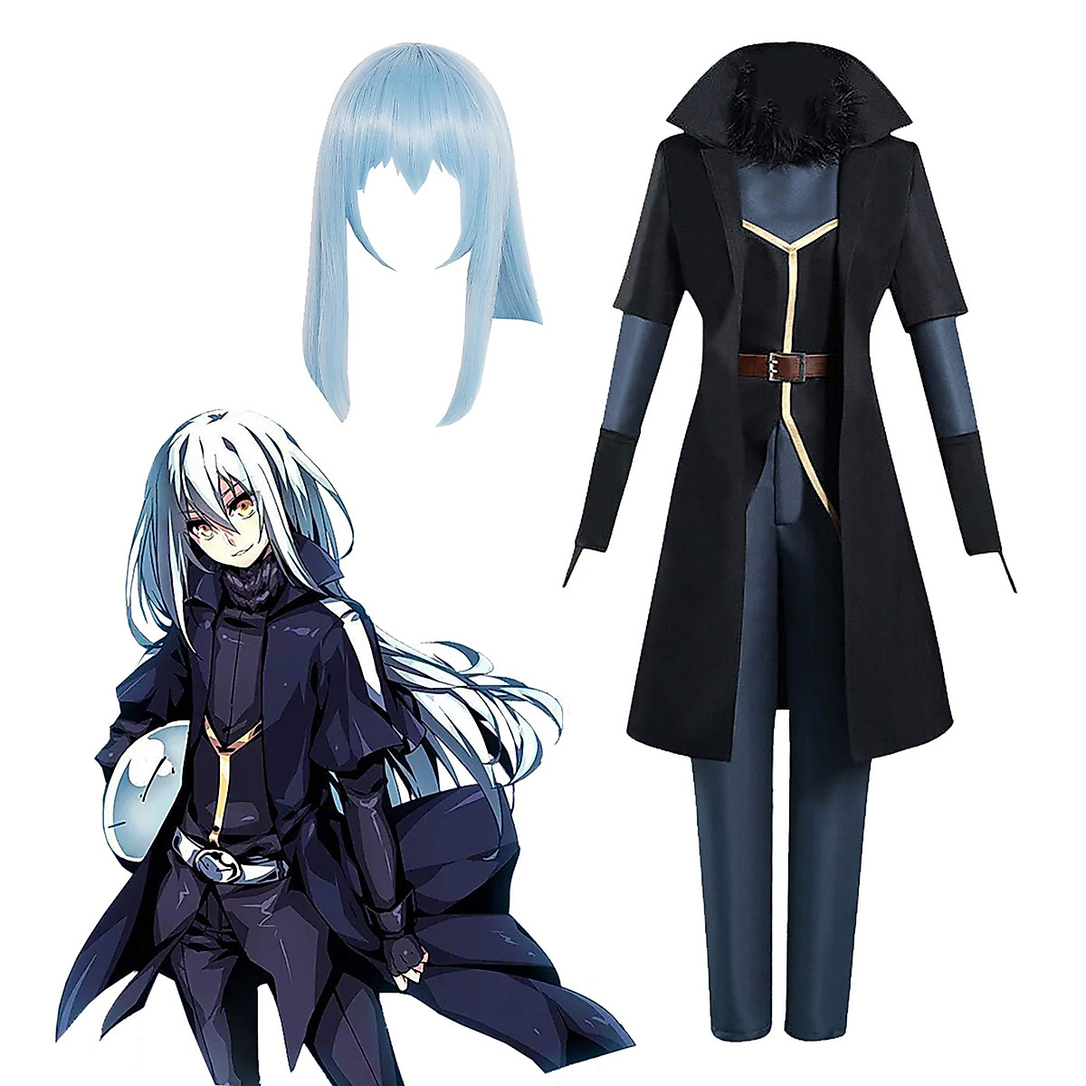 Rimuru Tempest Cosplay Costume Anime Cosplay Wig Outfit Uniform Suit for Women Men Halloween Party