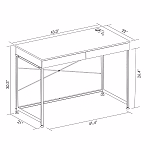 Realspace® 44"W Valdi Computer Desk, Brown