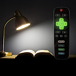 (Pack of 2) Replacement Universal Roku TV Remotes [Glow in The Dark], Compatible ONLY with Roku TV Model: TCL/Hisense/Onn/Sharp/Element/Westinghouse/and Philips Roku TV