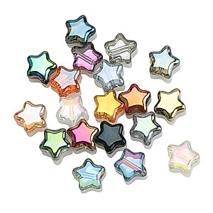 200Pcs Star Beads Star Spacer Beads Star Shape Beads Star Pony Beads Beads Star for Jewelry Bracelet Necklace Making, 8mm