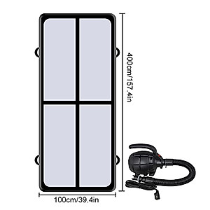 Lolicute Air Inflatab Track Mats 13ft Inflatable Air Gymnastics Mat Training Mats with Electric Pump for for Home Use Yoga/Training/Gym/Tumble/Water