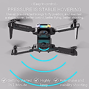 Drone with Camera for Adults - Foldable Mini Drone with Dual 4k HD Fpv Camera Remote Control Toys Gifts for Boys Girls with Altitude Hold, Headless Mode, Speed Adjustment (Black B)