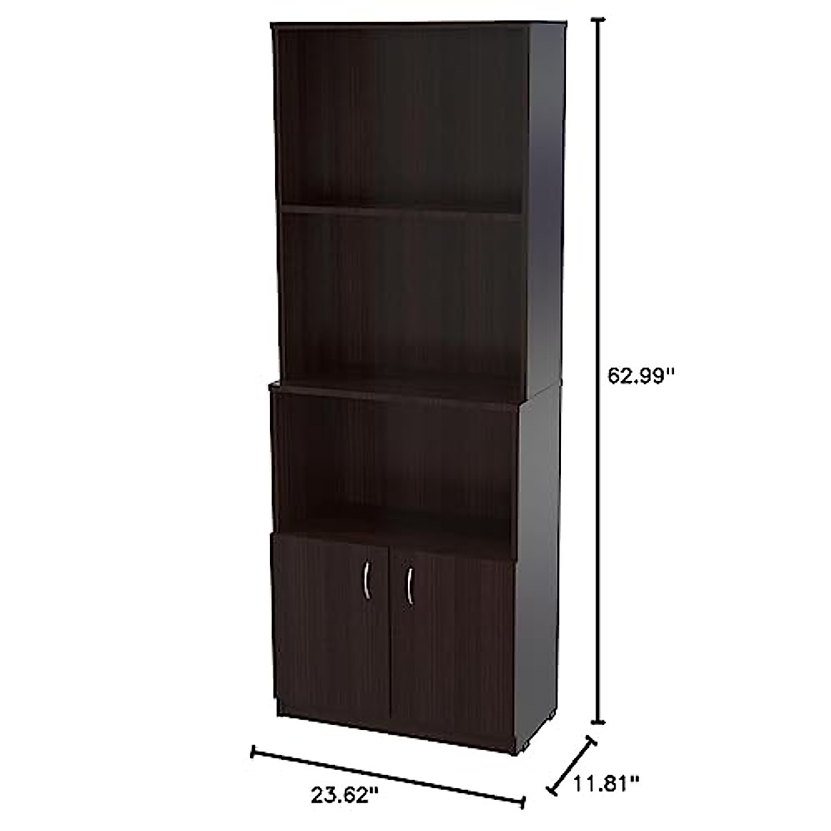 Inval Cabinet Bookcase, Espresso-Wengue