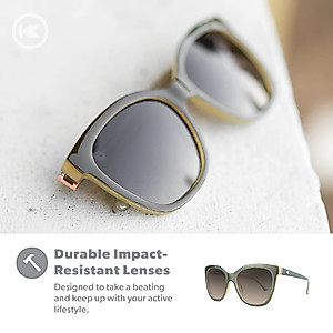 Knockaround Deja Views Polarized Sunglasses for Women - Impact Resistant Lenses & Full UV400 Protection, Coastal Dunes Green/Amber Gradient