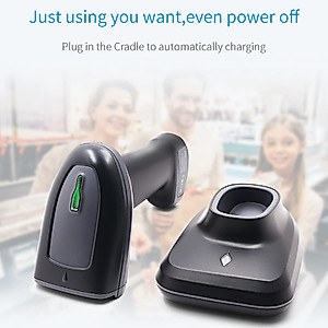 Barcode Scanner Bluetooth USB Wired 2.4G Wire Less Connection Handheld 2D 1D QR Code Reader with Cradle