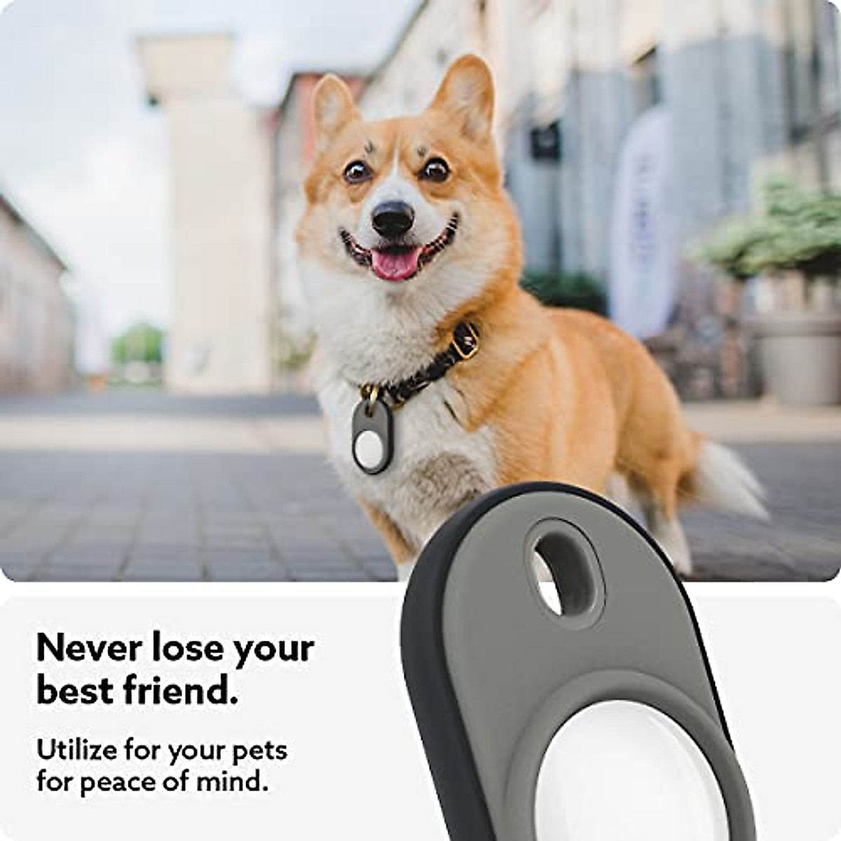 Caseology Nano Pop Compatible with Apple AirTag Case for AirTag Holder (2021) - Black Sesame