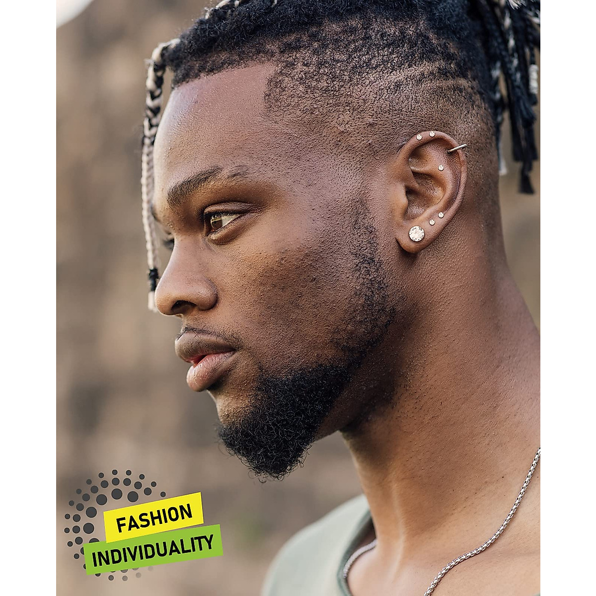 Earrings for Women, 8 Pairs Stud Earrings Set for Men, COMOSO 18K White Gold Plated S925 Sterling Silver Cubic Zirconia Earrings Studs 3-6mm, Birthday Christmas Gift