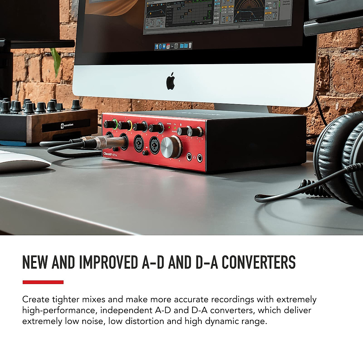 Focusrite Clarett+ 4Pre USB Studio-Grade Audio Interface for Music Makers — Four Low-Noise, Low-Distortion Mic Preamps providing True-To-Life Sound