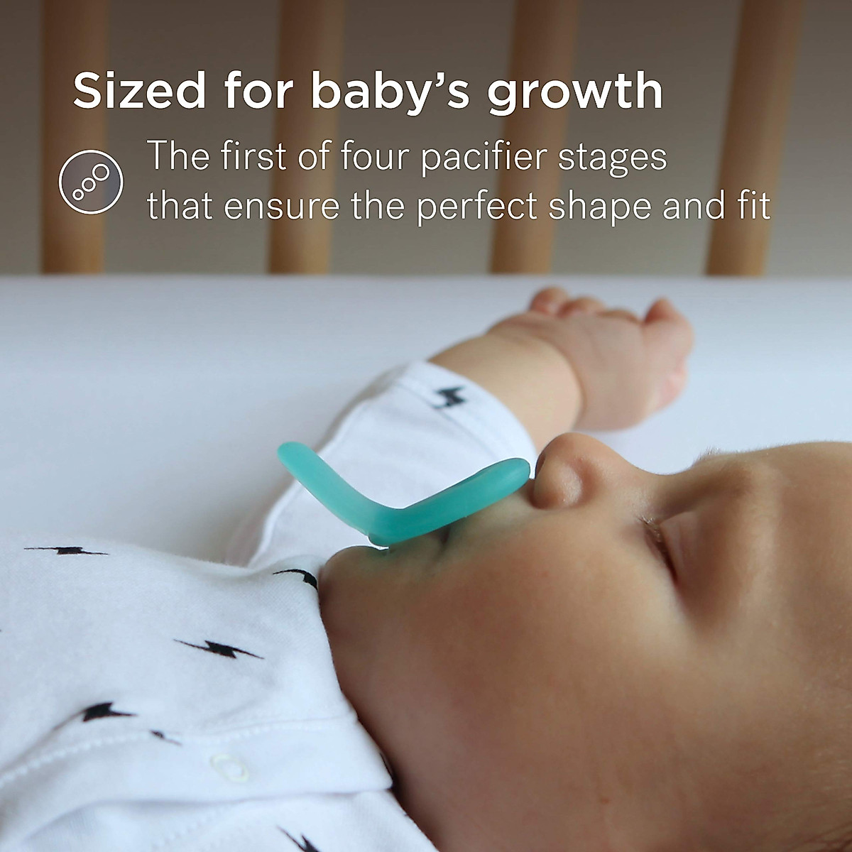 Smilo Newborn Baby Pacifier - 3 Pack of Orthodontic Pacifiers for Babies from 0-2 Months - Expands to Support The Palate During Soothing - BPA-Free - Aqua