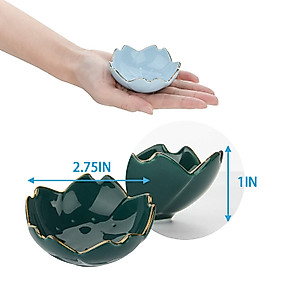 Beautyflier Pack of 4 Ceramic Sunflower Pattern Sauce Dishes Plates Serving Saucers Bowl for Sushi Appetizer Snack Japanese Style Dinnerware Set (LOTUS (DBL+BL+WI+PK))