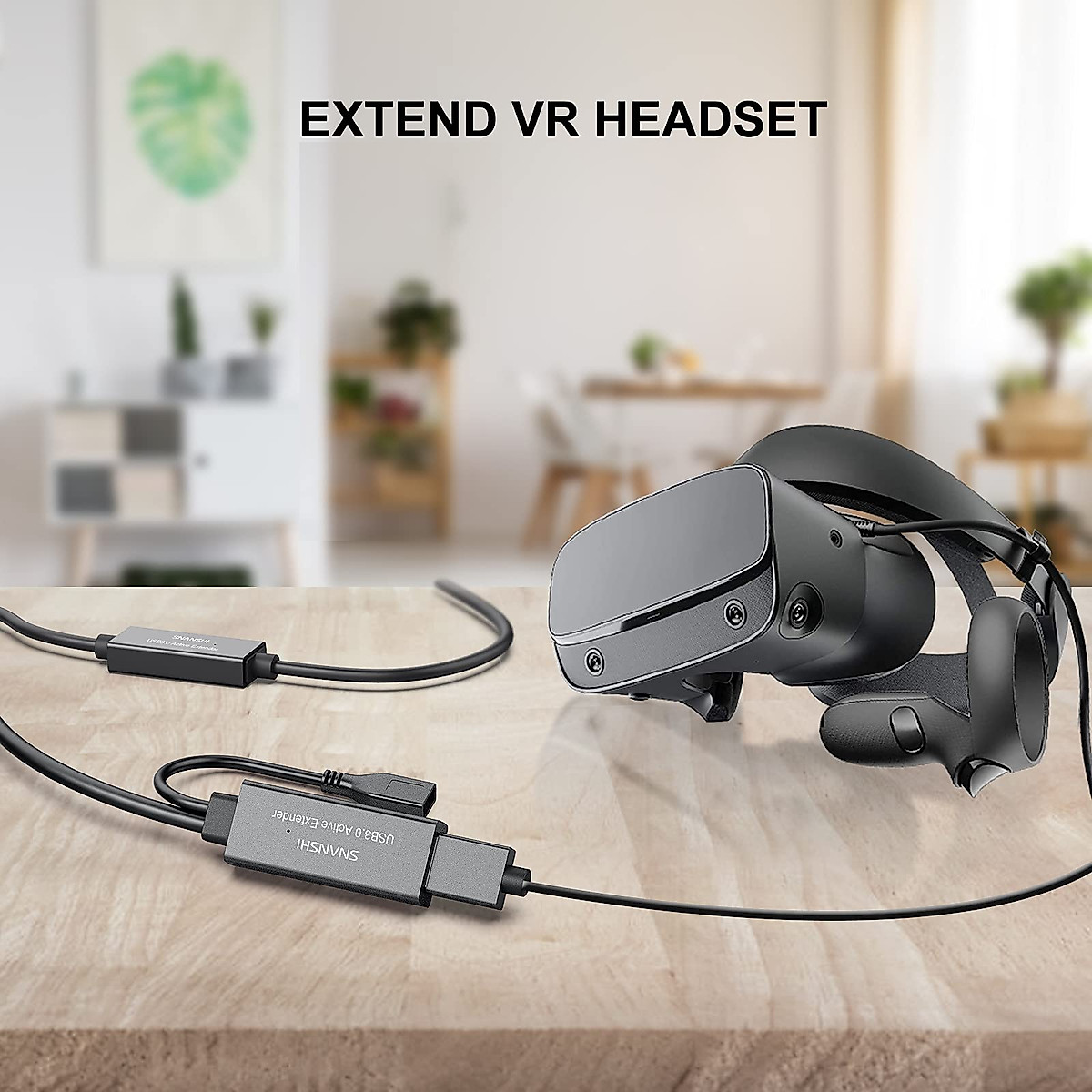 SNANSHI Active USB 3.0 Extension Cable 25 ft, Active USB Extension Cable with Signal Booster Compatible with Oculus Rift, Oculus Quest/Quest 2 VR, Xbox one, Keyboard,Flash Drive, Webcam etc