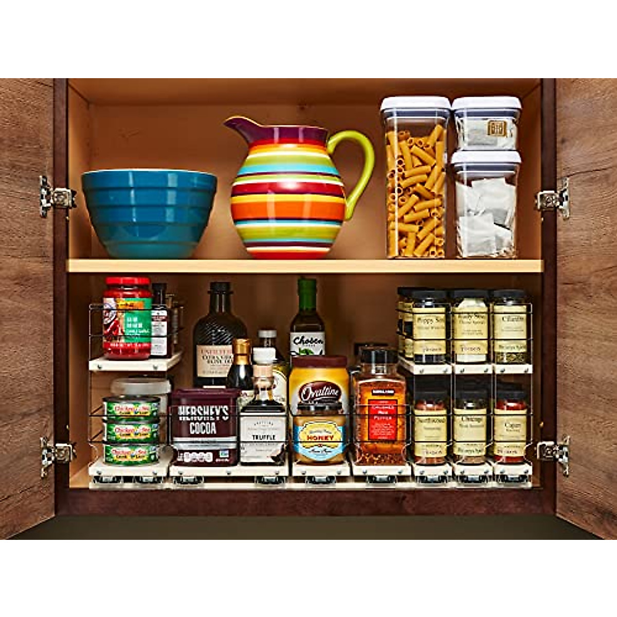 Vertical Spice - 4x2x11 DC - Storage Organizer Drawer with 2 Tiers - Heavy Duty - Size: 4.6" Width x 10.75" Height x 10.6" Depth - MADE IN USA