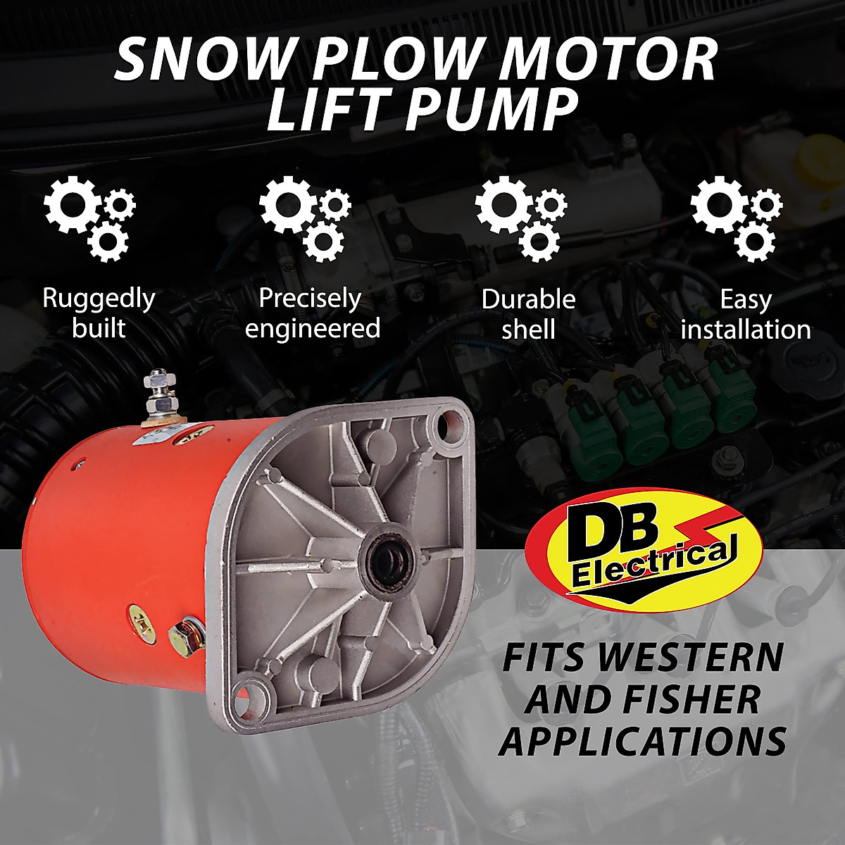 DB Electrical 430-22003 Snow Plow Motor Compatible With/Replacement For Western & Fisher Snow Plow Applications, 46-2473 46-2584 46-3618, MKW4009 1981-Up 1306415 M4-3499-00 A5819AM