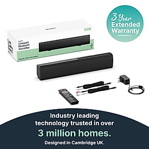 Majority 15 Inch White Soundbar for TV, Bluetooth Sound Bar 50 Watts, Home Audio Speaker, Small PC Soundbar Speaker | AUX, RCA, Optical, USB | Gaming, Music, Movies | Bowfell