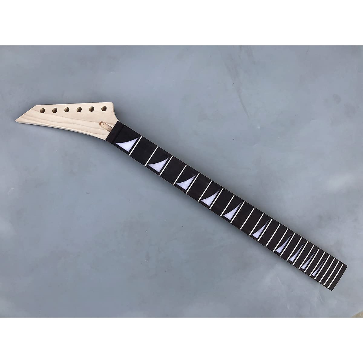 Maple Guitar Neck 24Fret 25.5inch Rosewood Fretboard Shark Fin Inlay Bolt One Heel Reversed head
