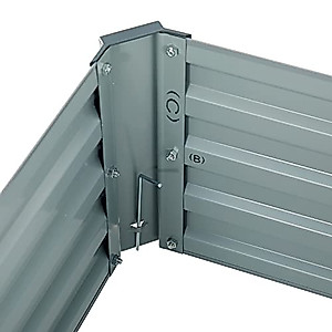 zizin Raised Garden Bed 8x4x1 ft | Bottomless Plant Boxs for Vegetables Flower Herb, Gray (2Pcs)