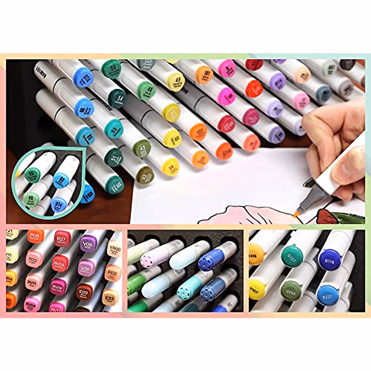 Polar Whale 2 Art Marker Storage Tray Organizers Pen Pencil Brush Storage Design Stand Supply Horizontal Storage Non-Scratch Non-Rattle Washable Compatible with Copic and More Each Holds 144